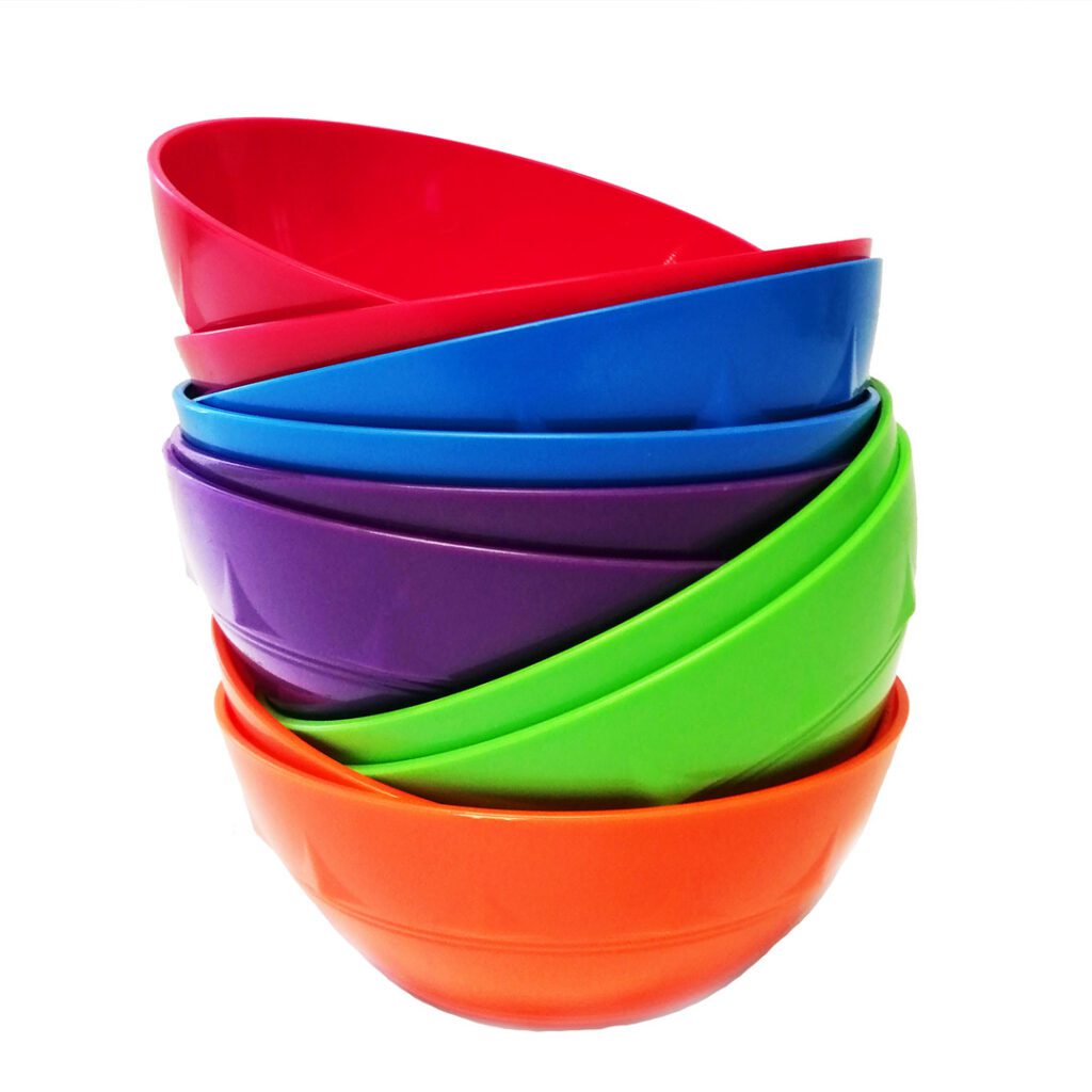 Children's Rainbow Plastic Bowls | 10 Pack | Summer Blue